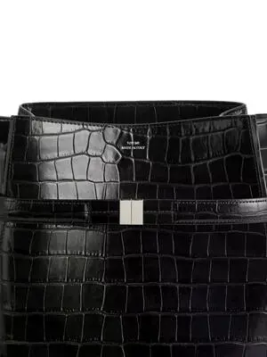 TOTEME Croc-embossed Bucket Bag - Black