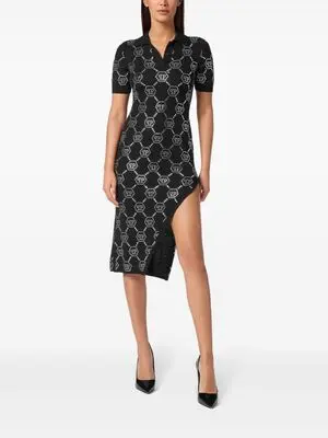 Philipp Plein Monogram Polo Dress - Black