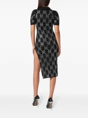 Philipp Plein Monogram Polo Dress - Black