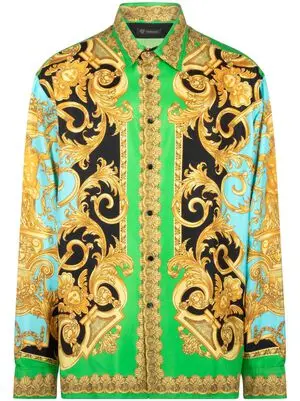 Versace Barocco-print Shirt - Green