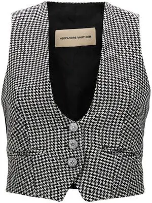 Alexandre Vauthier Houndstooth Waistcoat