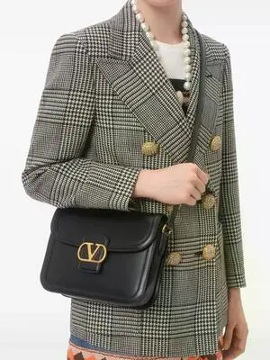 Valentino Garavani 9to5 Leather Shoulder Bag - Black