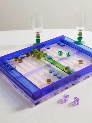 REFLECTIONS COPENHAGEN Crystal Backgammon Set
