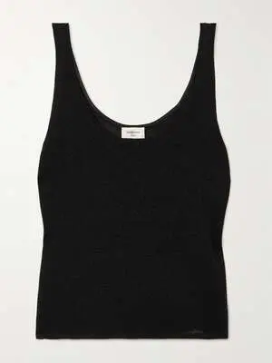 Saint Laurent Metallic Knitted Tank - Black