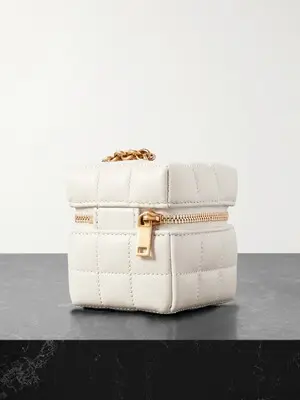 Saint Laurent Cassandre Matelassé Quilted Leather Pouch - White