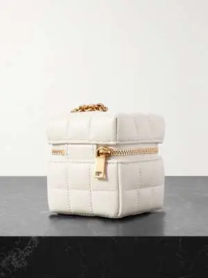 Saint Laurent Cassandre Matelassé Quilted Leather Pouch - White
