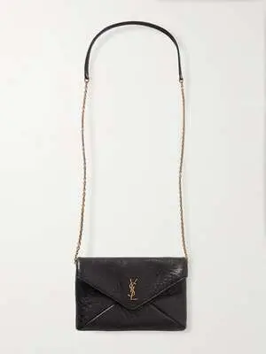 Saint Laurent Cassandre Mini Textured-leather Shoulder Bag