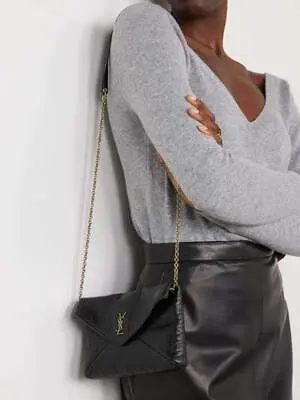 Saint Laurent Cassandre Mini Textured-leather Shoulder Bag