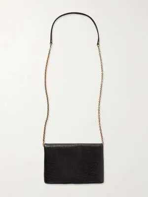 Saint Laurent Cassandre Mini Textured-leather Shoulder Bag
