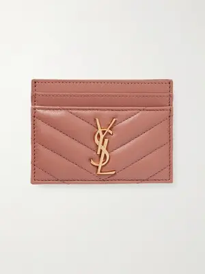 Saint Laurent Cassandre Matelassé Leather Cardholder Pink