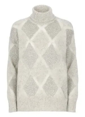 Brunello Cucinelli Grey Wool Knitwear - Grey