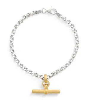 TILLY SVEAAS Gold-plated T-bar Belcher Chain Bracelet - Silver