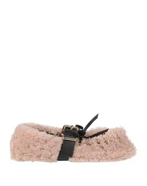 Marni Shearling Leather Mary Jane Flats - Pink