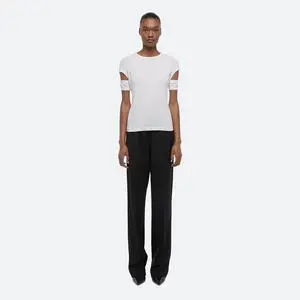 Helmut Lang Slashed Shrunken Tee - Optic White