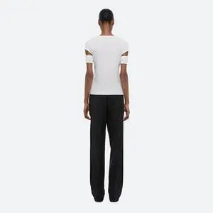 Helmut Lang Slashed Shrunken Tee - Optic White