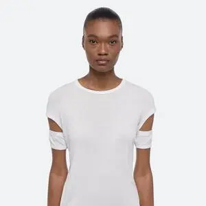 Helmut Lang Slashed Shrunken Tee - Optic White