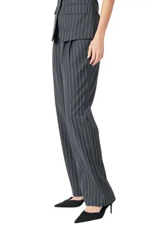 Endless Rose Pinstripe High-waist Trousers