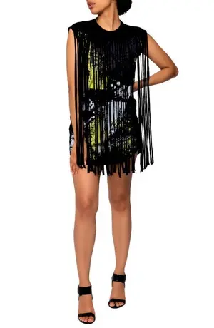 DAI MODA Unity Fringe Detail Minidress