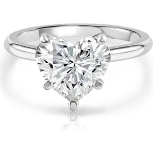 BLISS DIAMOND 3ct Lab Grown Heart Cut Diamond Engagement Ring - 14k White Gold