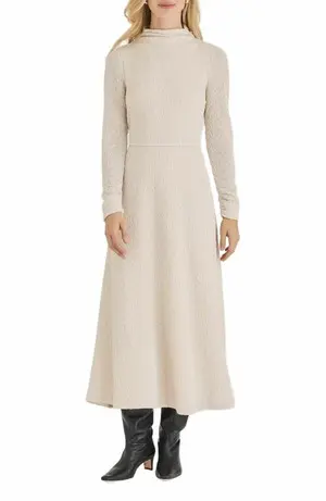 Rebecca Taylor Taryn Knit Lace Midi Dress