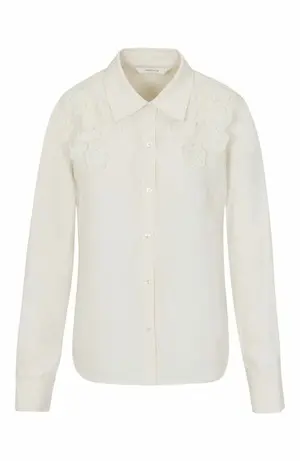 Rebecca Taylor Mia Floral Appliqué Top