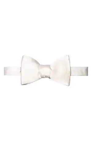 Eton Silk Satin Self-tie Bow Tie - Natural