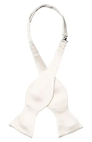 Eton Silk Satin Self-tie Bow Tie - Natural
