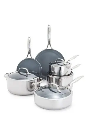 GREENPAN Valencia 11-piece Cookware Set - Stainless Steel