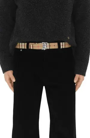 Burberry Tb Check Reversible Belt