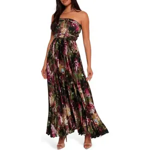 PETAL & PUP Angelique Floral Maxi Dress - Grey Blurred Floral
