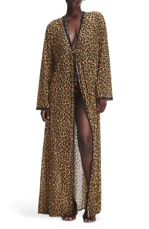 SAVAGE X FENTY On The Prowl Robe Suga Beige On The Prowl Print