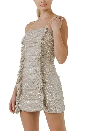 Endless Rose Ruched Sequin Minidress