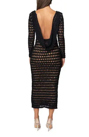 JLUXLABEL Serene Wonders Open Stitch Long Sleeve Dress