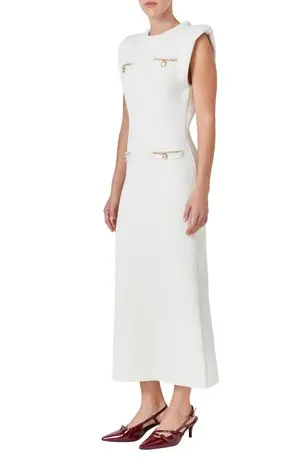 Endless Rose Knit Padded Shoulder Maxi Dress