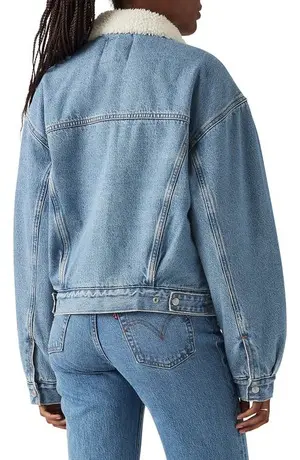 LEVI'S 90s Faux Shearling Lined Denim Trucker Jacket