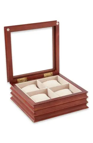 BEY-BERK Bash Wooden Watch Case - Brown