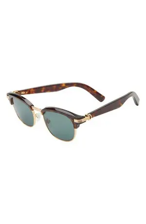 CARTIER 52mm Round Frame Sunglasses