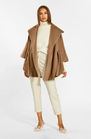 Sentaler Baby Alpaca And Wool Belted Cape - Brown