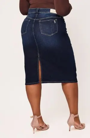 SLINK JEANS Denim Midi Skirt - Emma