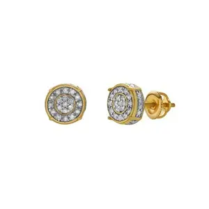 LUVMYJEWELRY 0.14ctw Diamond Earrings - 10k Yellow Gold