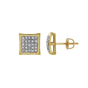 LUVMYJEWELRY Solene Diamond Stud Earrings - 10k Yellow Gold