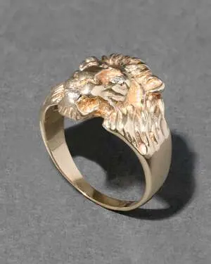 Alexis Bittar Vintage 14k Lion Ring With Diamonds - Gold