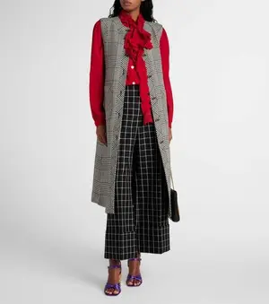 Valentino Garavani Ruffled Silk Crepe De Chine Blouse - Red