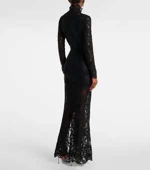 Rabanne Lace-trimmed Maxi Dress - Black