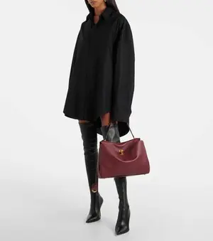 Balenciaga Rodeo Medium Leather Tote - Burgundy
