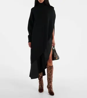 GIANVITO ROSSI 85 Leopard-print Velvet Knee-high Boots