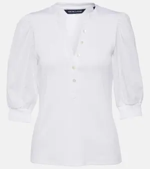 Veronica Beard Coralee Puff-sleeve Top - White