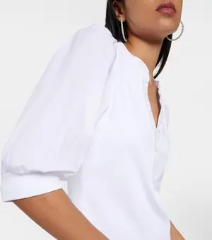 Veronica Beard Coralee Puff-sleeve Top - White