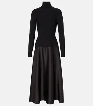 Simkhai Frances Knitted Satin Midi Dress