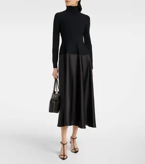 Simkhai Frances Knitted Satin Midi Dress